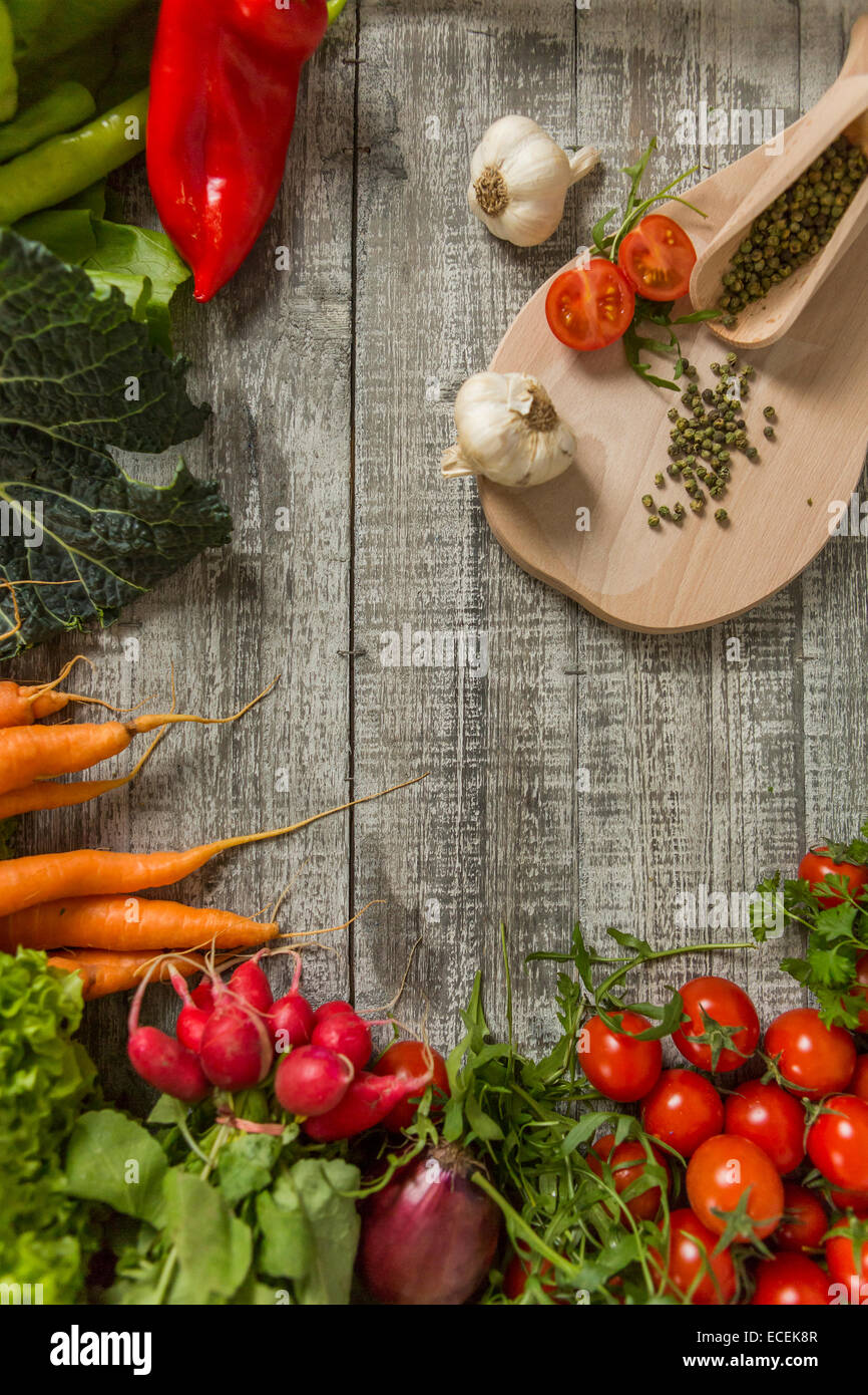 Fresh food on the table Stock Photo - Alamy