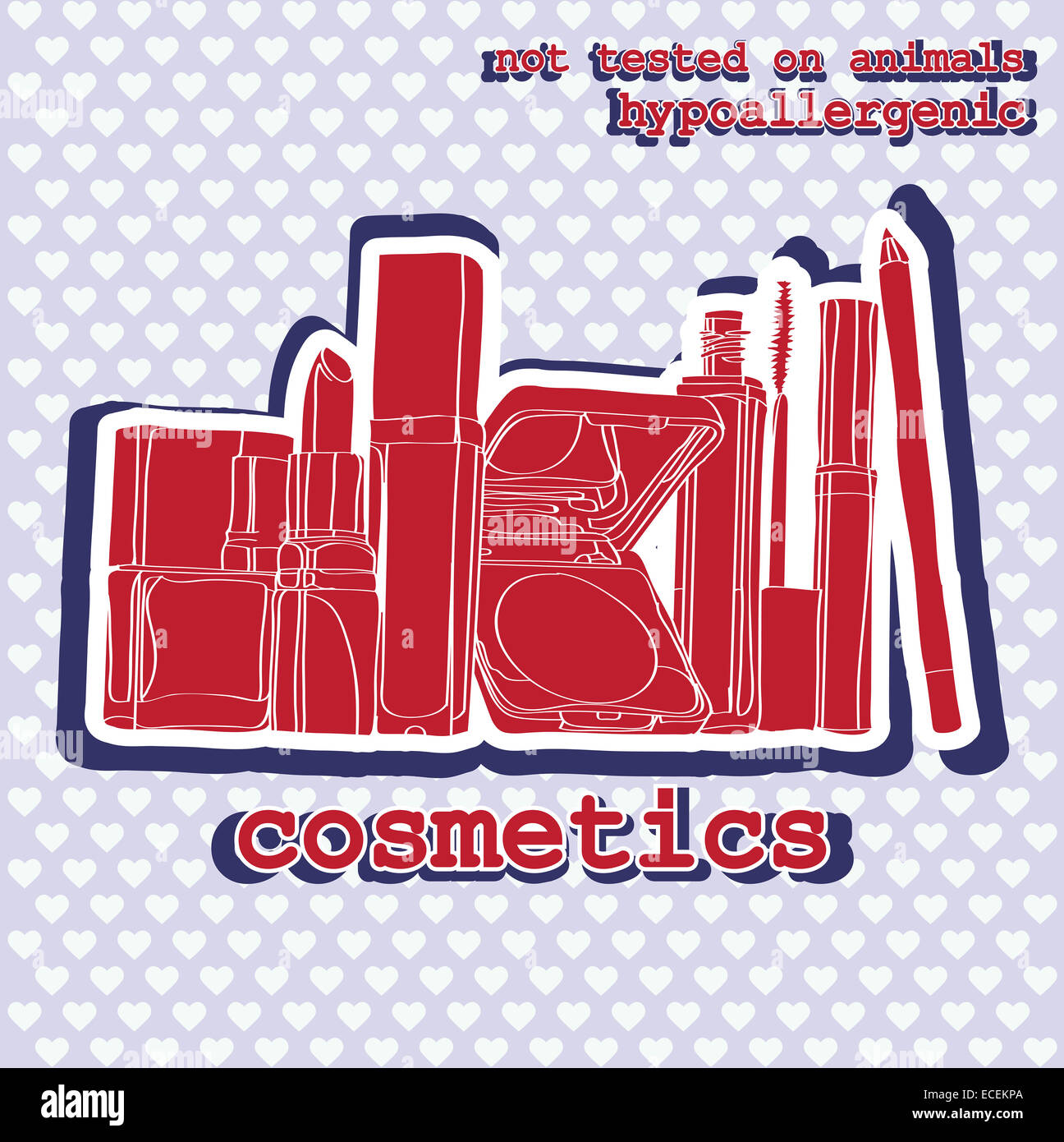 set of cosmetics. sticker Stock Photo - Alamy