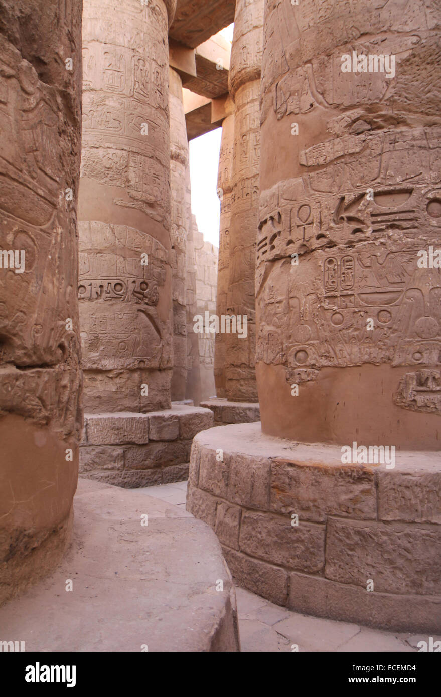 Ancient stone columns in the temple of Karnak in Egypt Stock Photo - Alamy