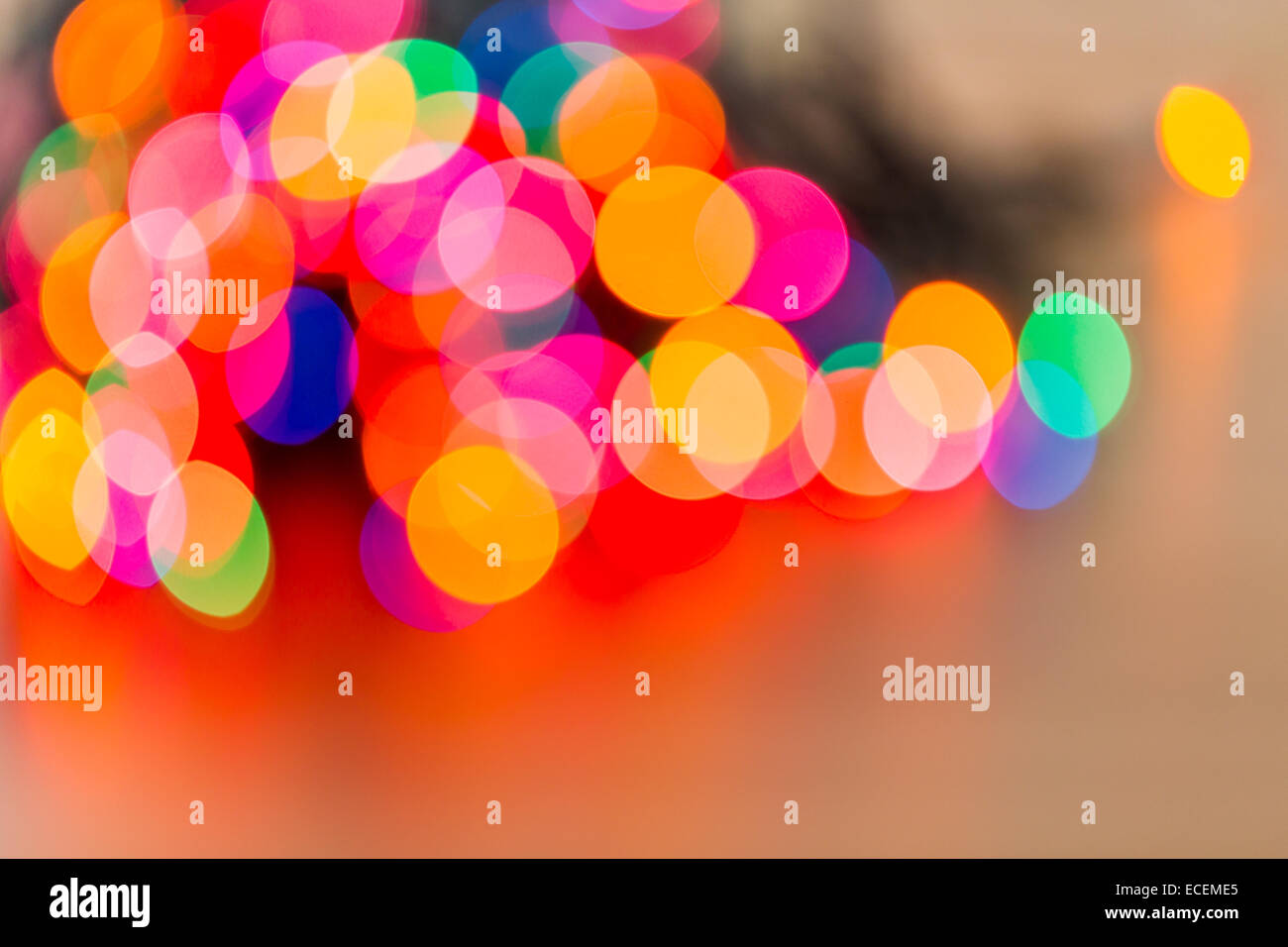 Boken background of colorful Christmas lights Stock Photo - Alamy