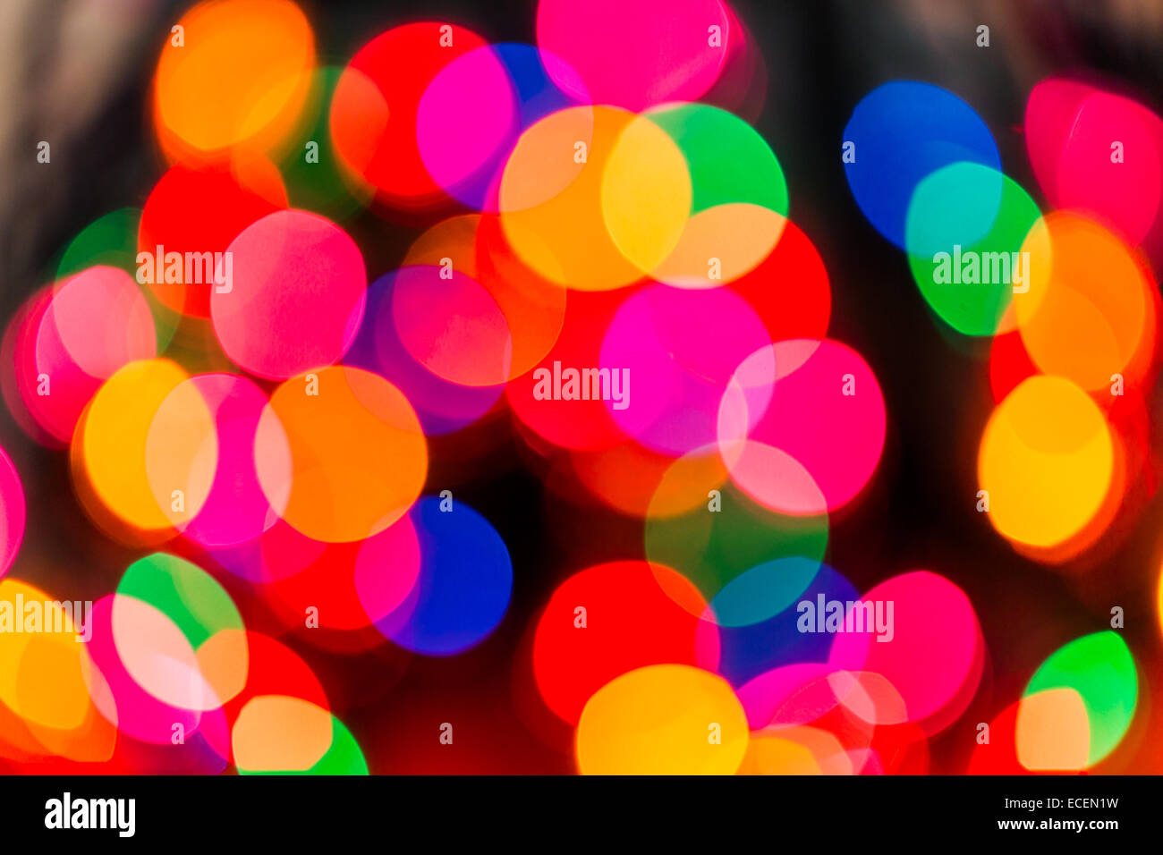 Boken background of colorful Christmas lights Stock Photo - Alamy