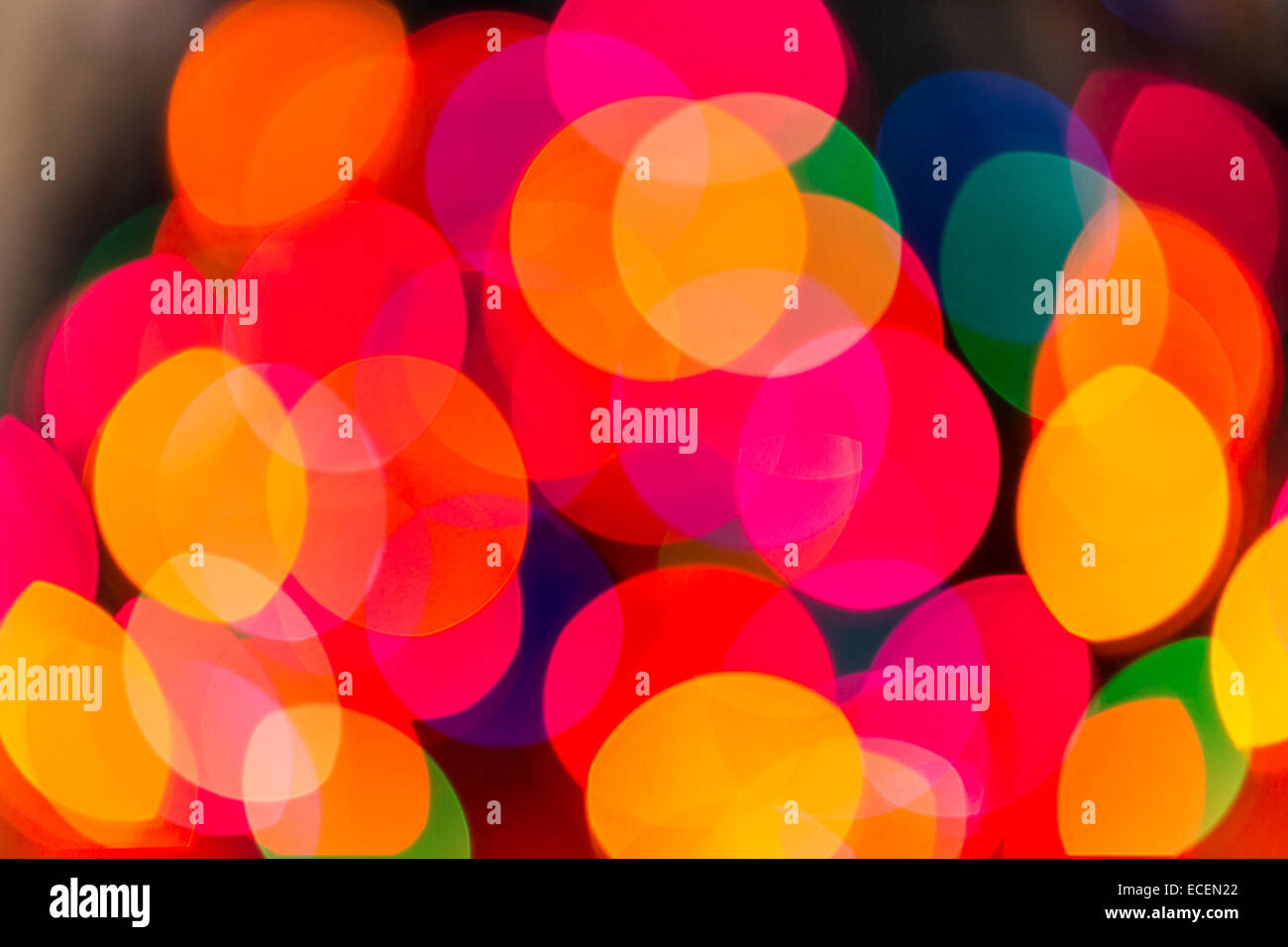 Boken background of colorful Christmas lights Stock Photo - Alamy