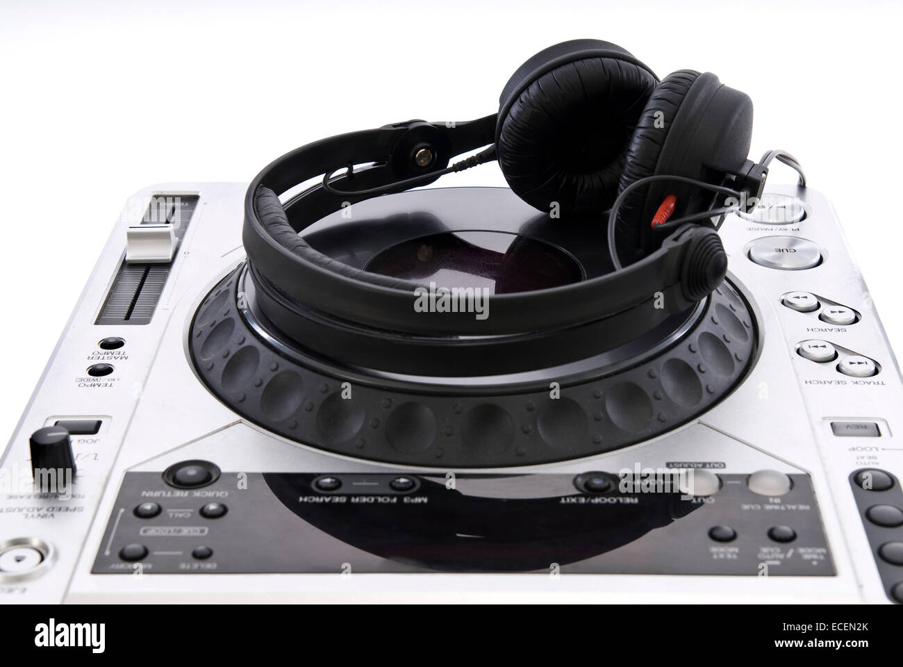 dj mixer with headphones isolated on white Stock Photo - Alamy