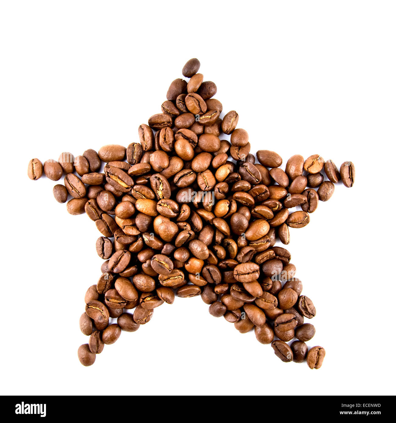 star from coffee beans isolated on white Stock Photo - Alamy