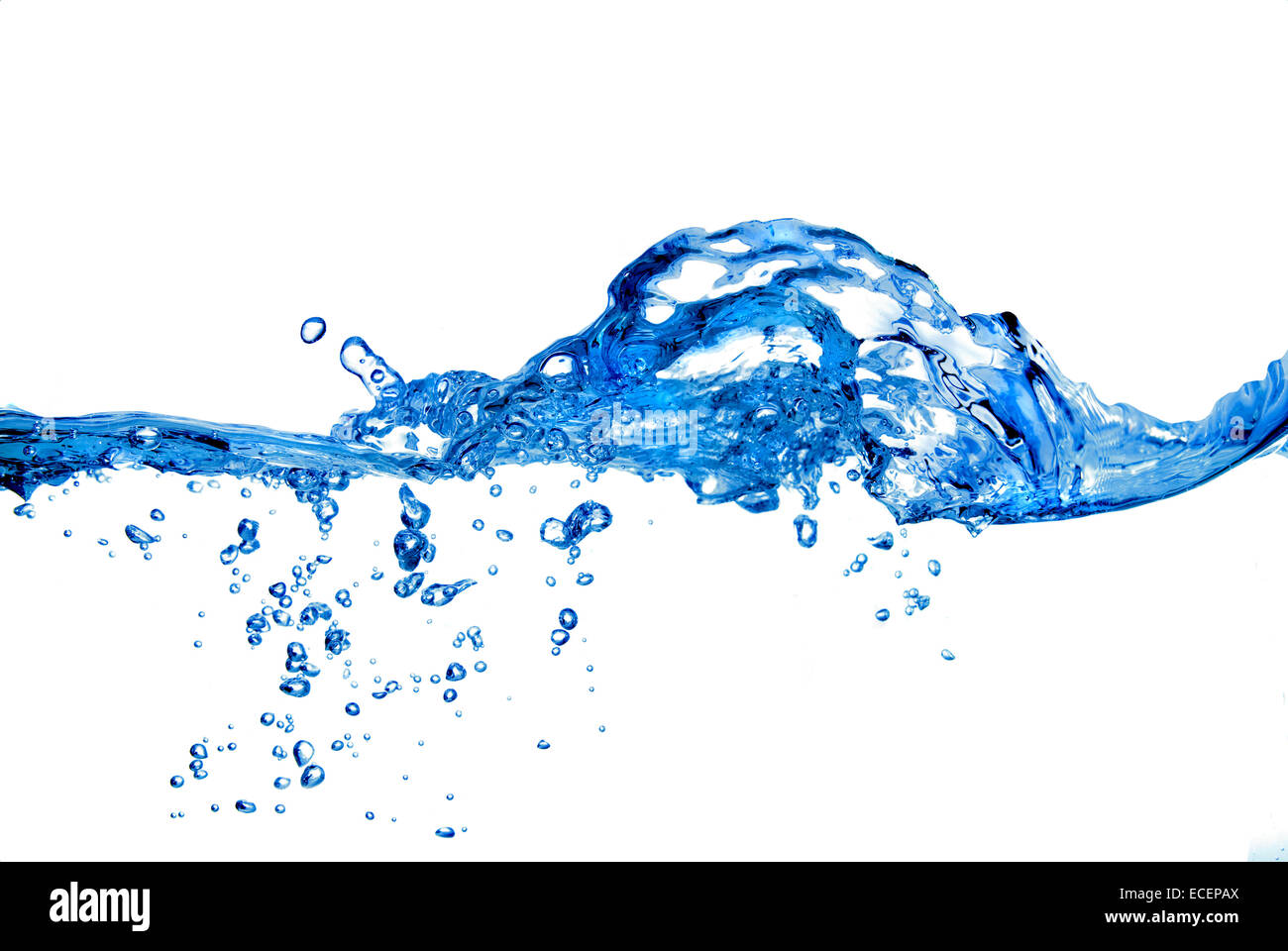 water splash with bubbles isolated on white Stock Photo - Alamy