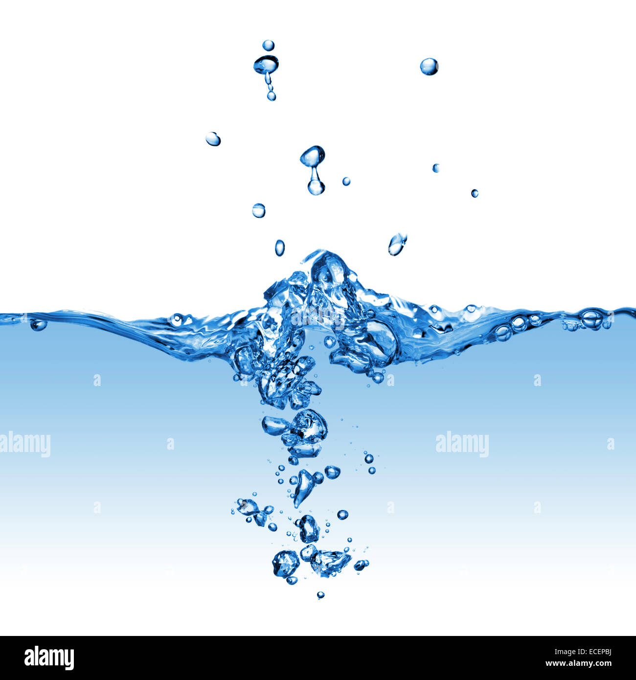 water splash with bubbles isolated on white Stock Photo - Alamy