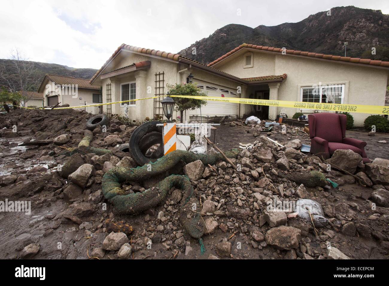 Los Angeles, California, USA. 12th Dec, 2014. Homes along San Como Lane ...