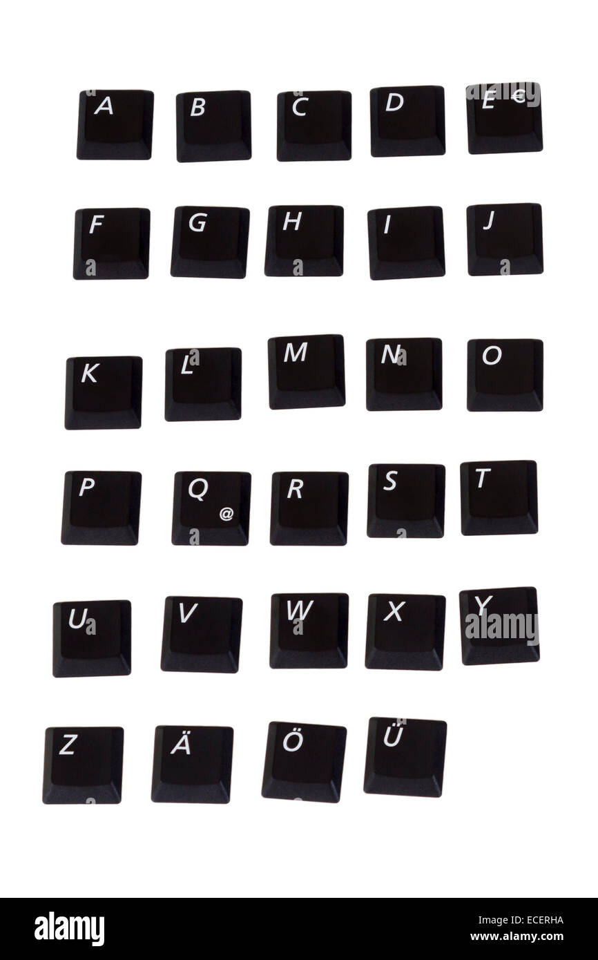 collection of alphabet notebook keys isolated on white background Stock ...