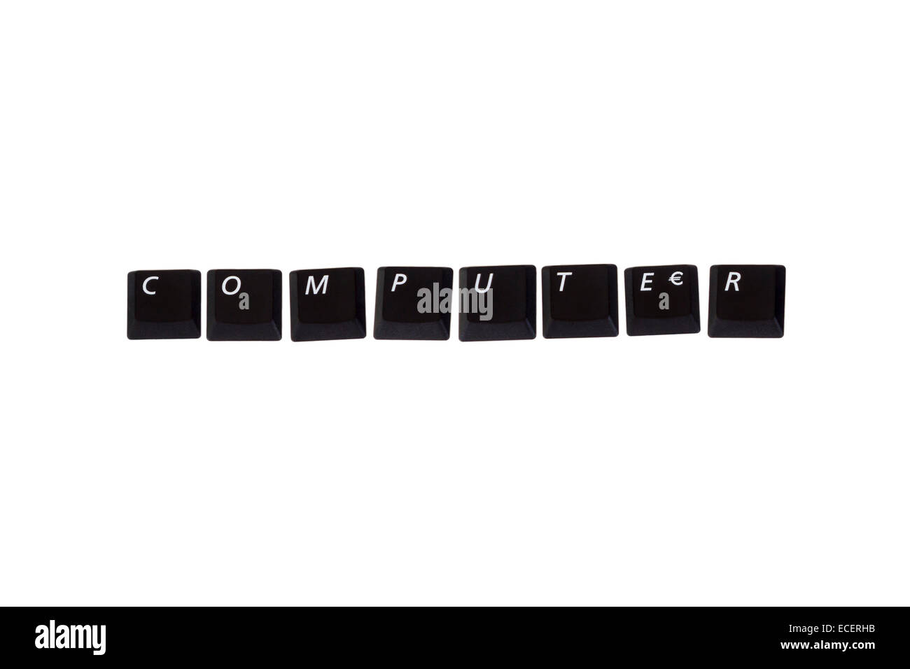The Word Computer written with single computer keys isolated on white ...