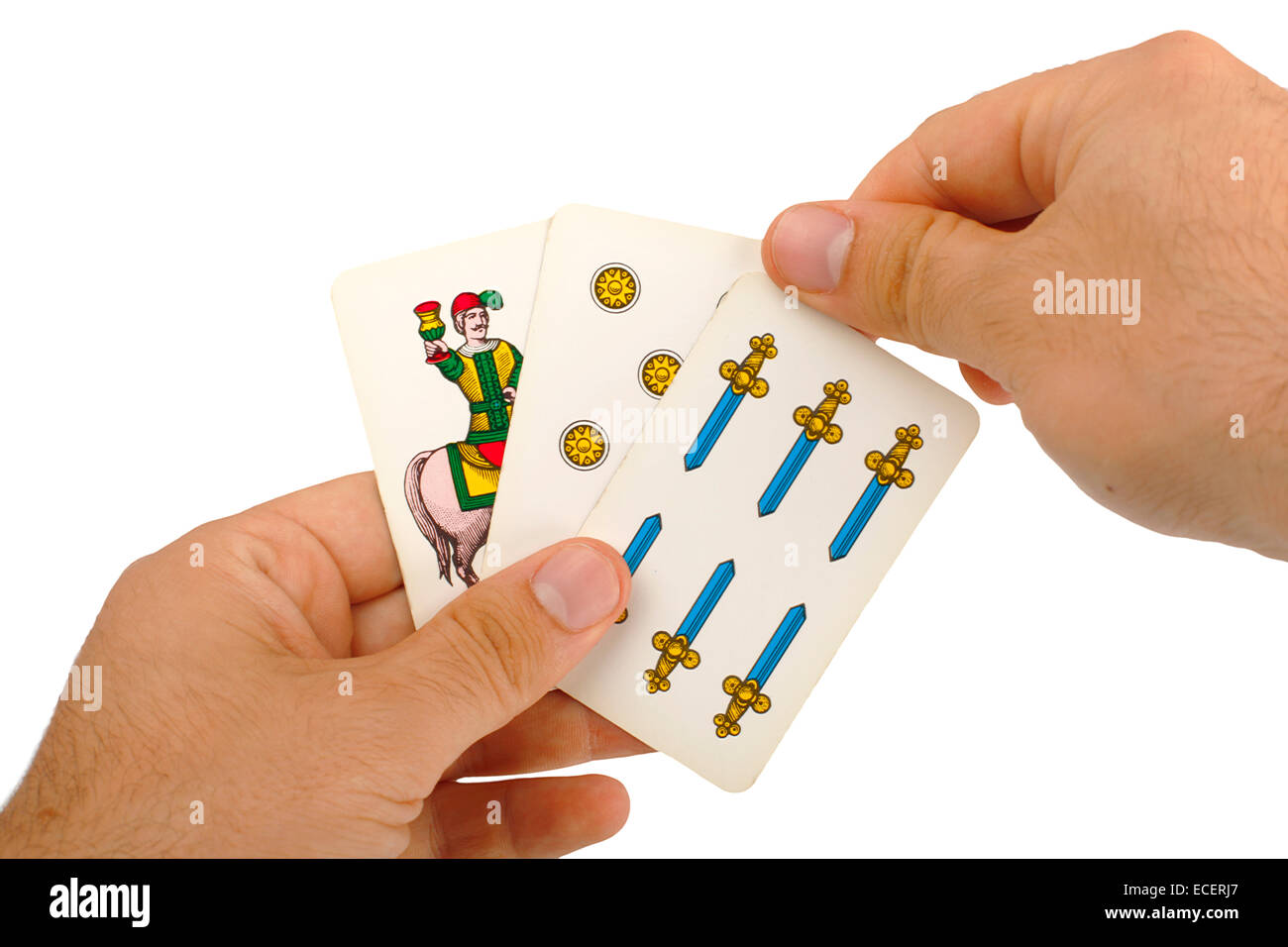 Card game with Neapolitan cards typical of Naples Stock Photo - Alamy