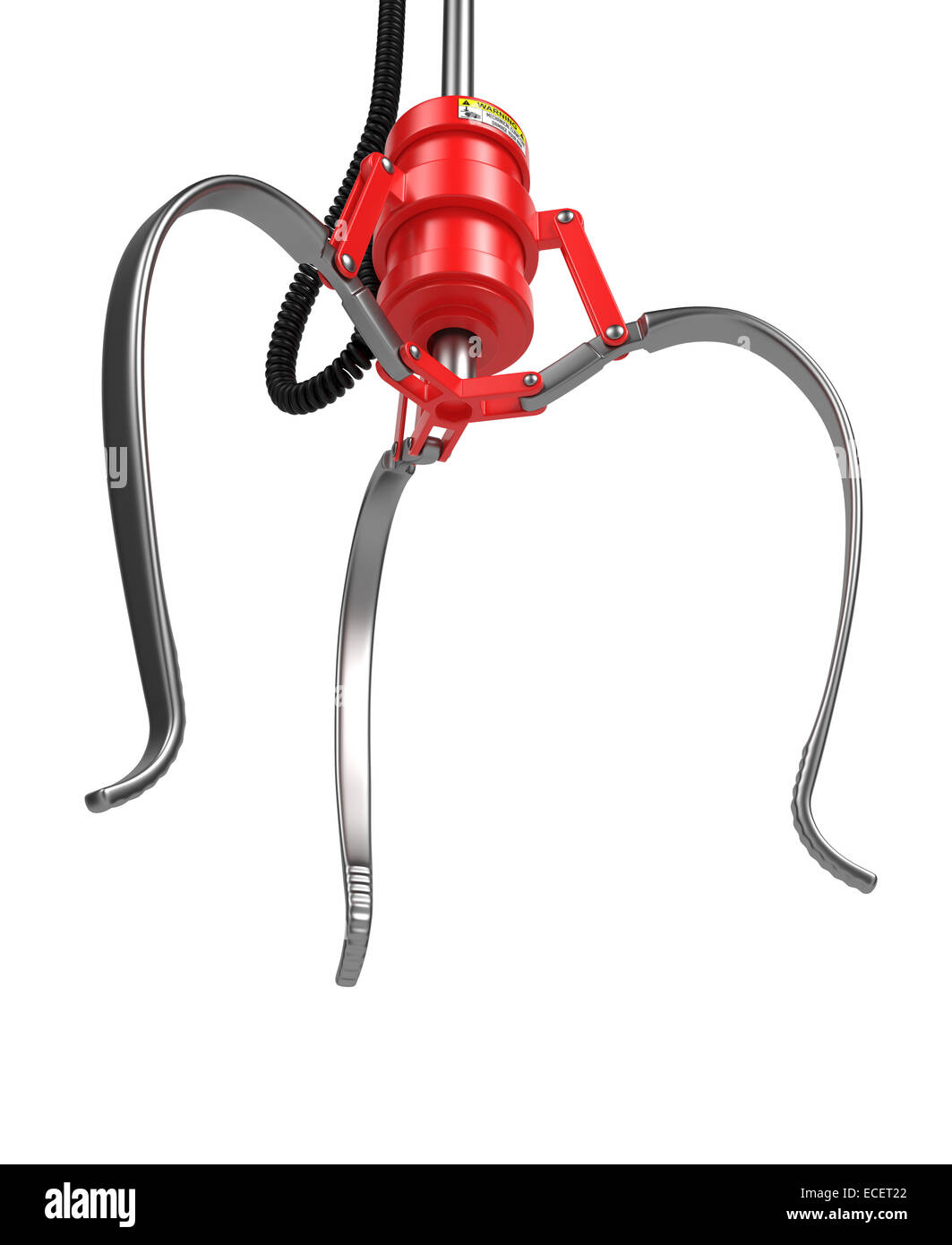 Closed Metal Robotic Claw in Red Color Stock Photo - Alamy