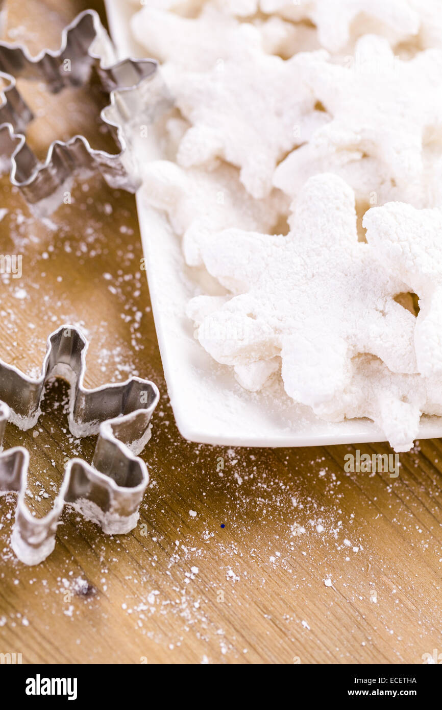 Making marshmallows in shapes of snowflakes for garnish hot chocolate ...
