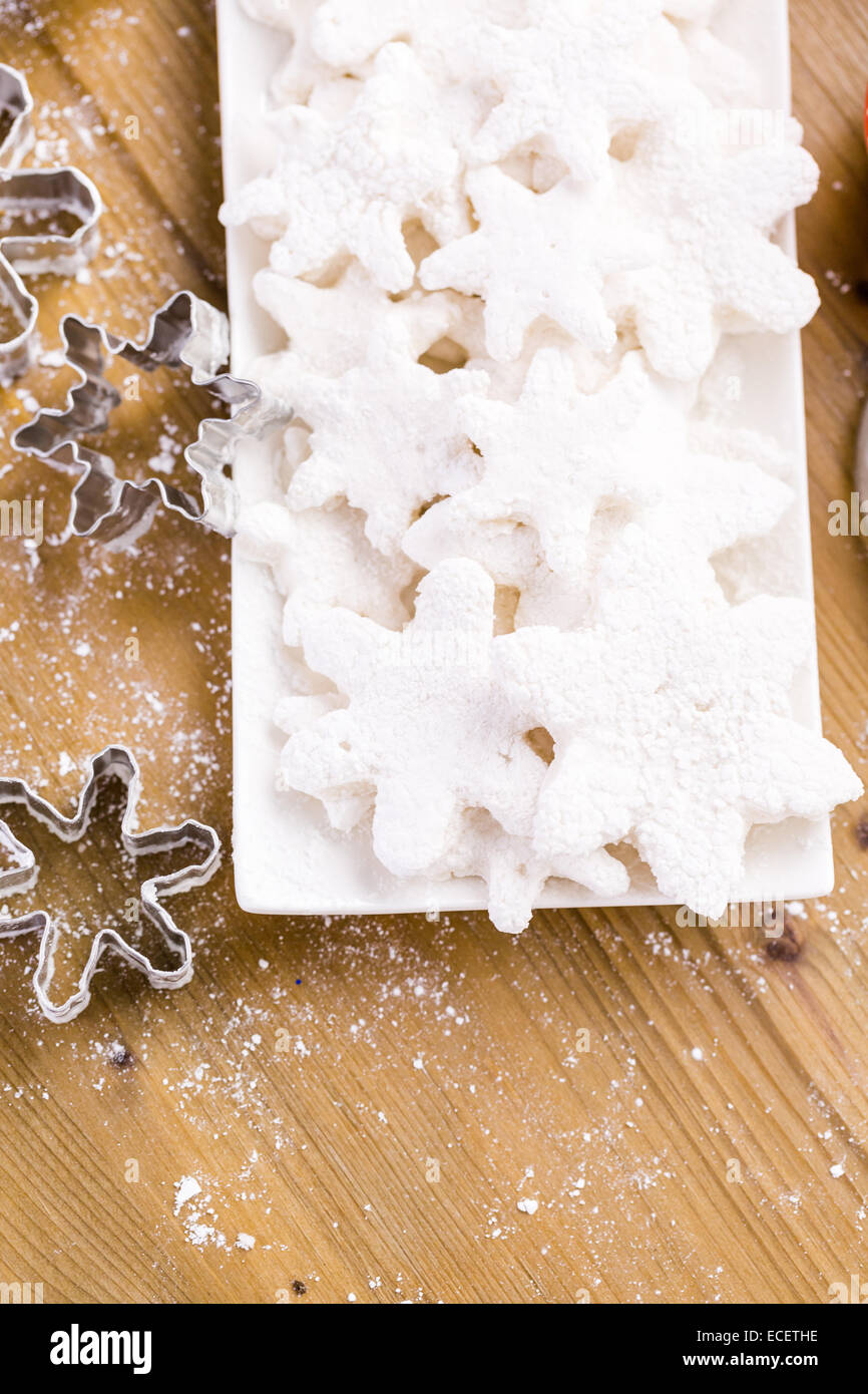 Making marshmallows in shapes of snowflakes for garnish hot chocolate ...