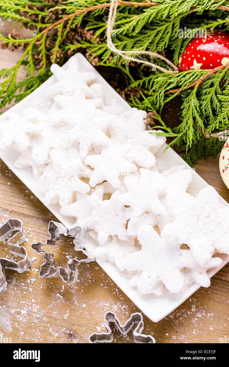 Making marshmallows in shapes of snowflakes for garnish hot chocolate ...