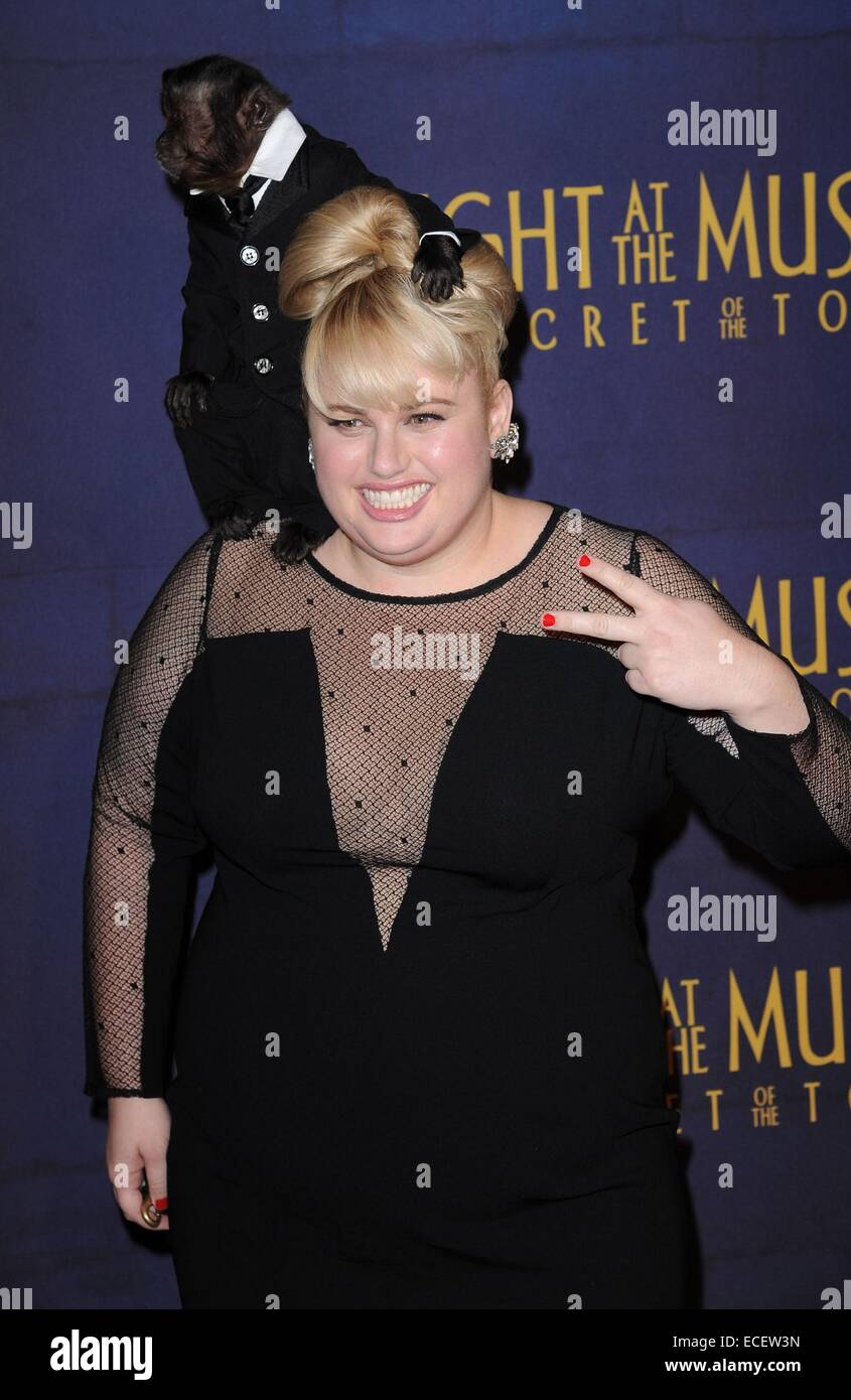 New York, NY, USA. 11th Dec, 2014. Crystal, momkey, Rebel Wilson at ...