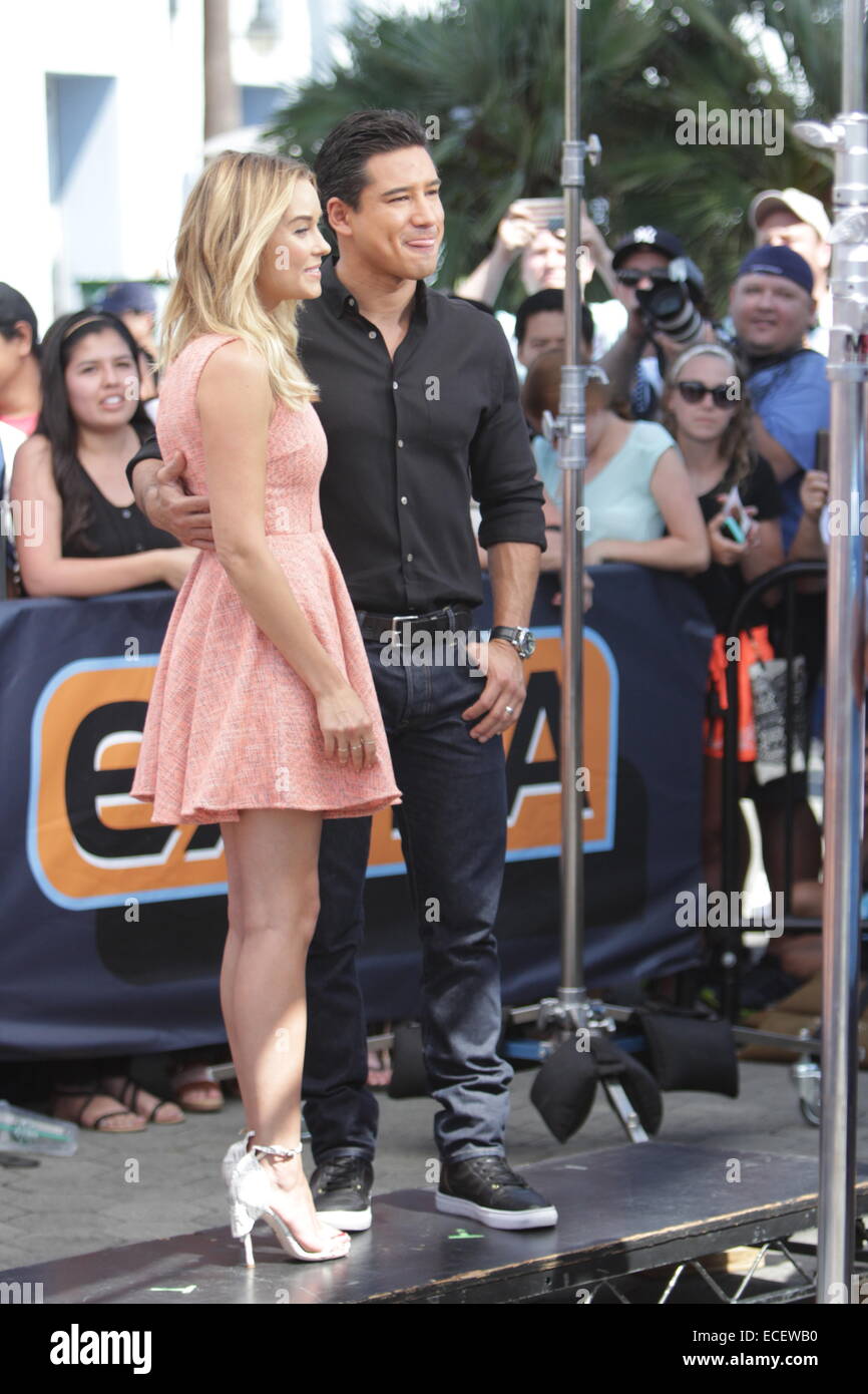 Celebrities appear for interview on Extra TV show at Universal City ...