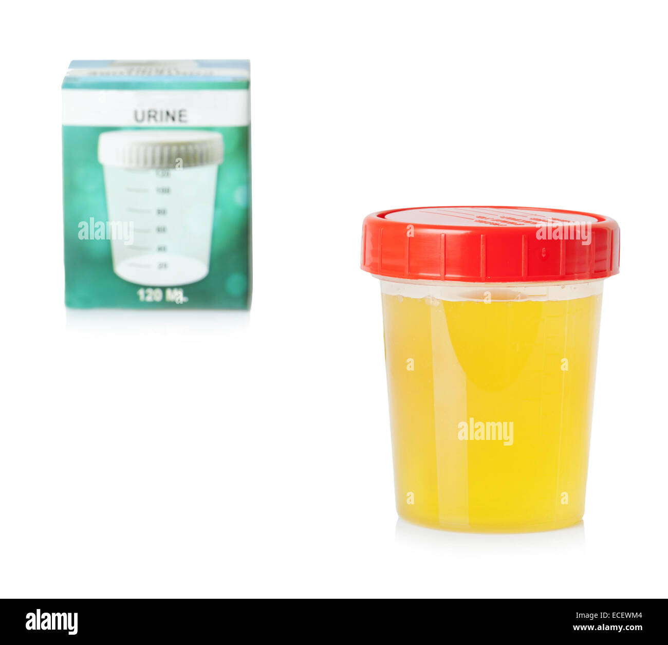 Urine sample in container isolated on white background Stock Photo - Alamy