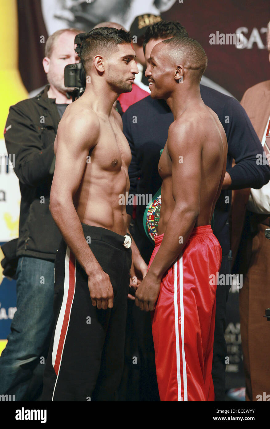 Las Vegas, Nevada, USA. 12th Dec, 2014. Boxers Amir Khan and Devon ...