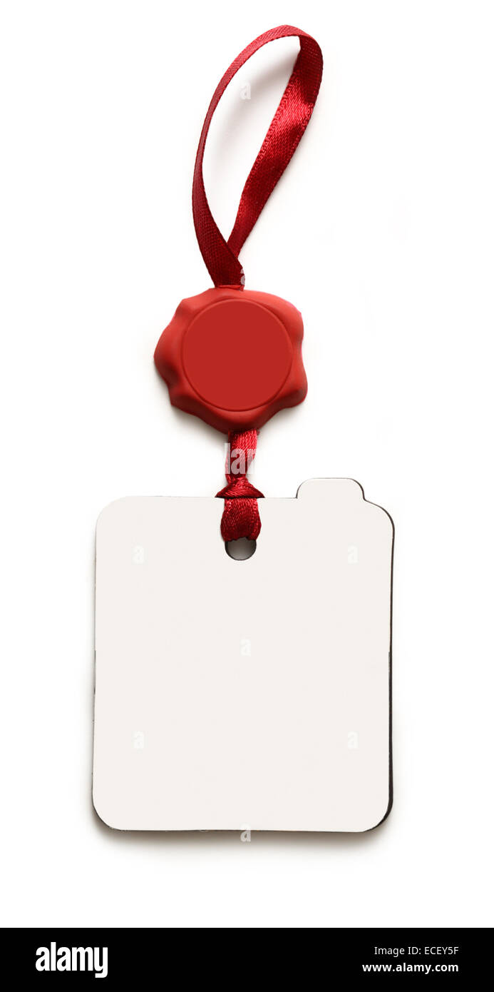 Blank red sealed badge on white Stock Photo - Alamy