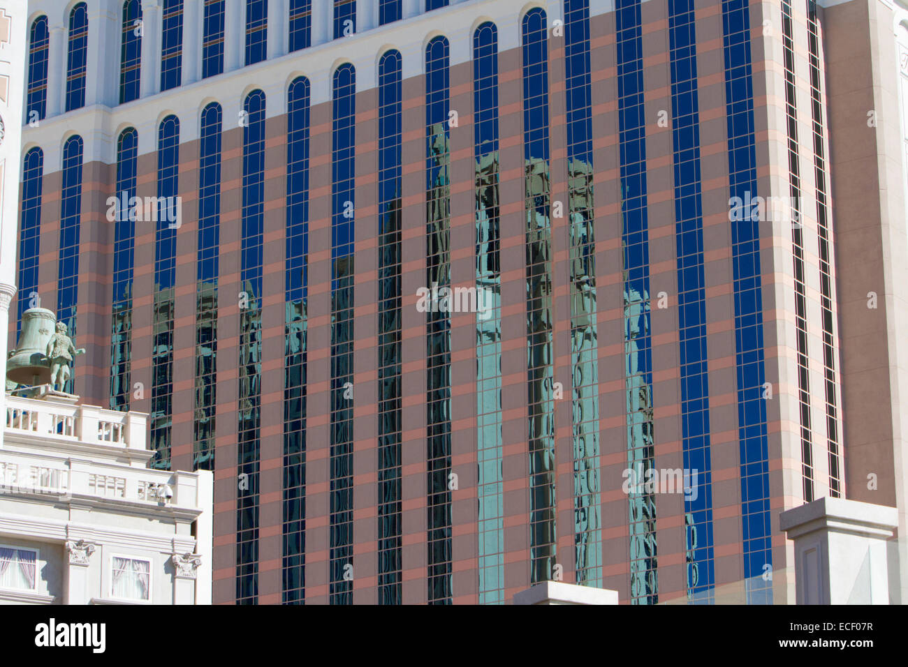 Reflections in windows of the Venetian Resort Hotel Casino along Las ...