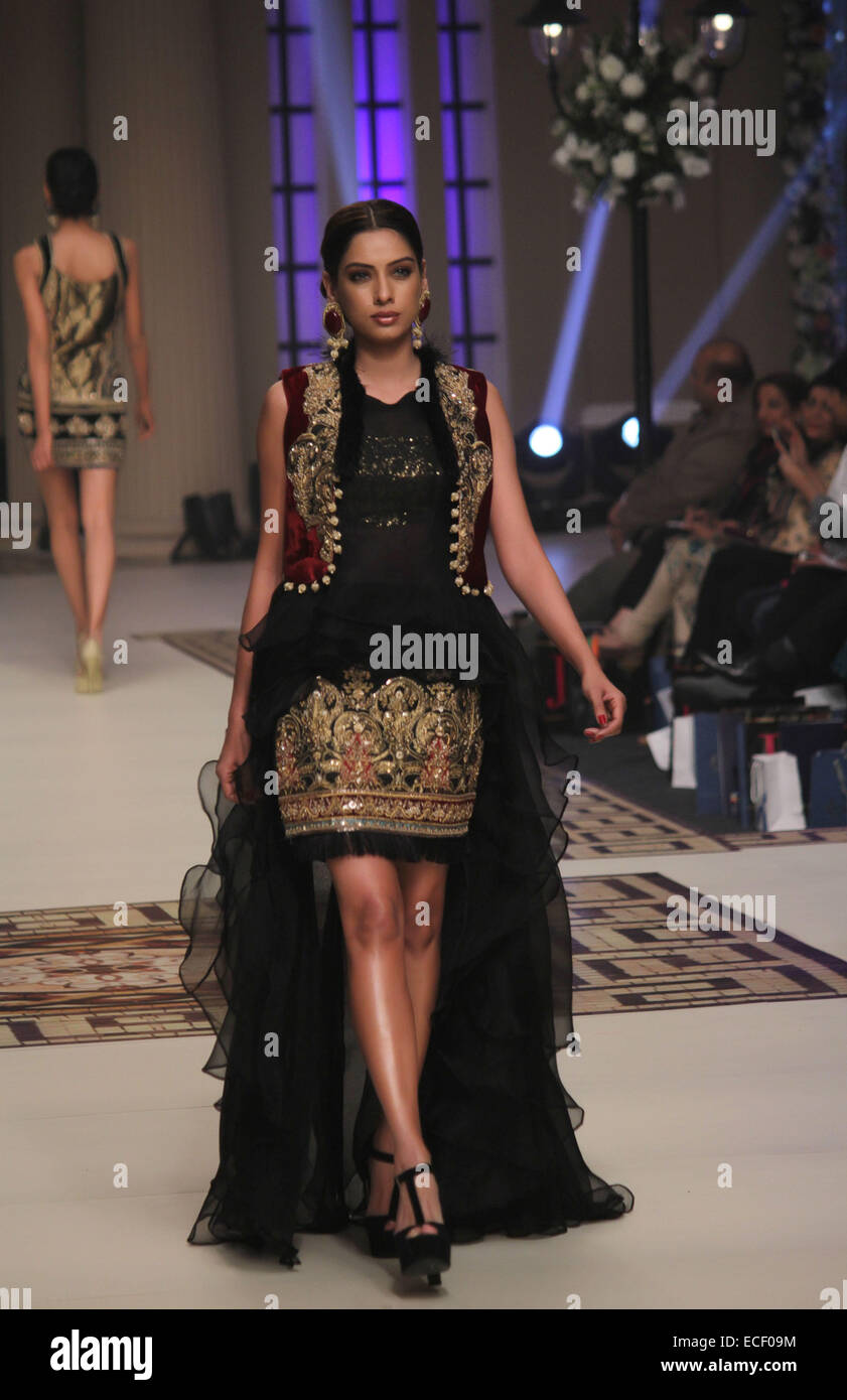 Pakistani model presents creations by Pakistani designers Aisha Imran ...