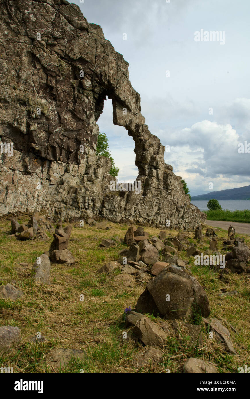Strange rock formation as seen on the Isle of Mull, Scotland Stock ...