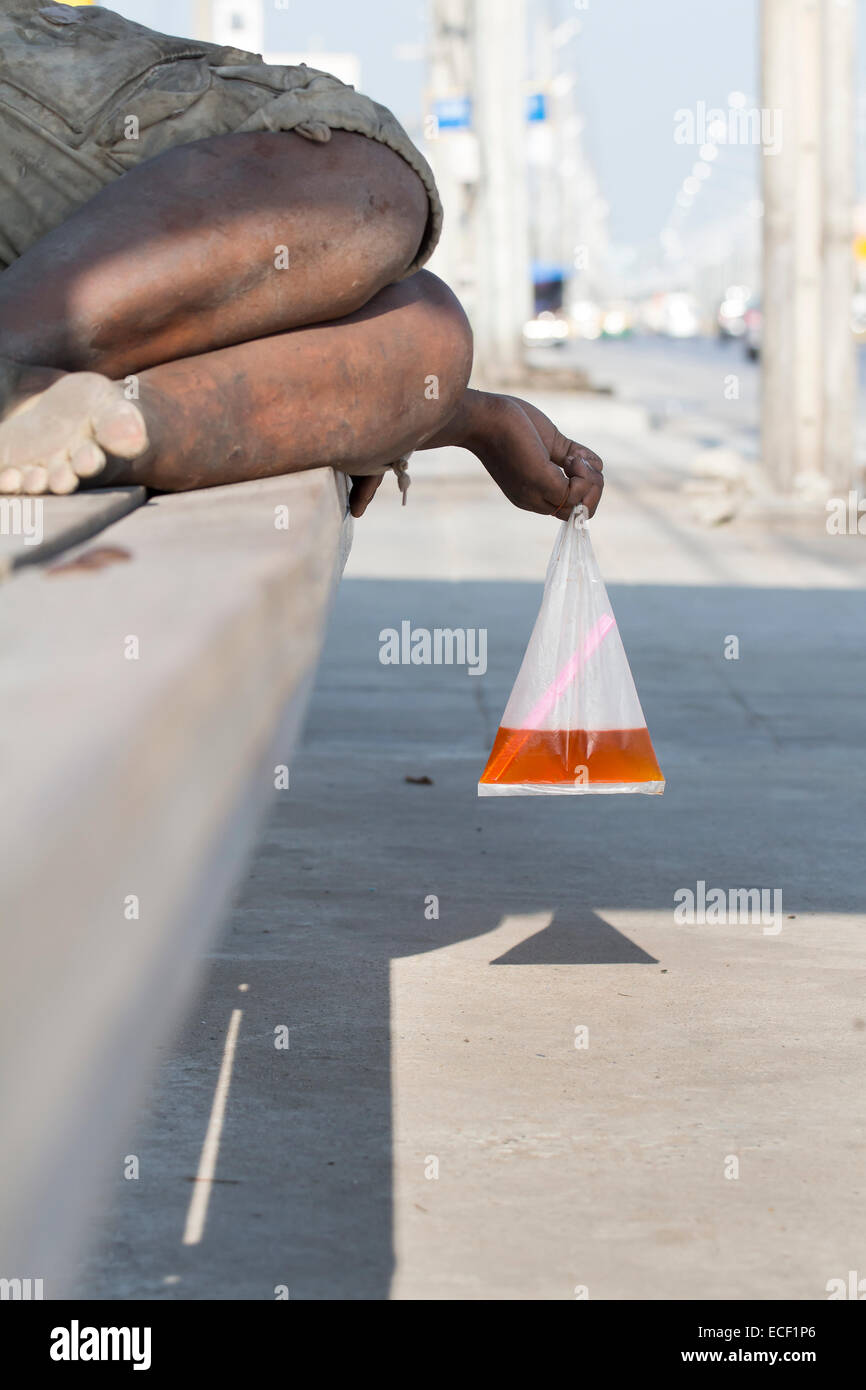 Barefoot homeless hi-res stock photography and images - Alamy