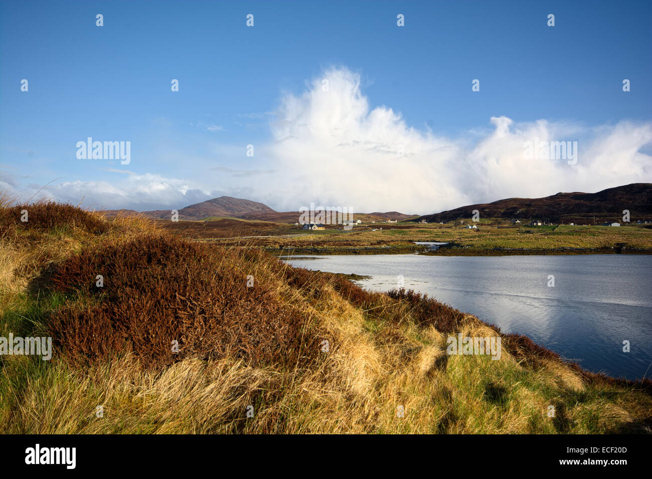 Loch Eireasort overlooking Balallan on the Isle of Harris in the Outer ...