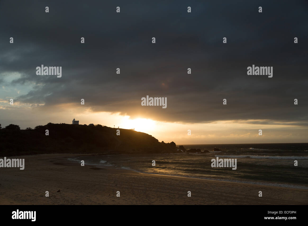 A photograph of Tacking Point Lighthouse in Port Macquarie at sunrise ...