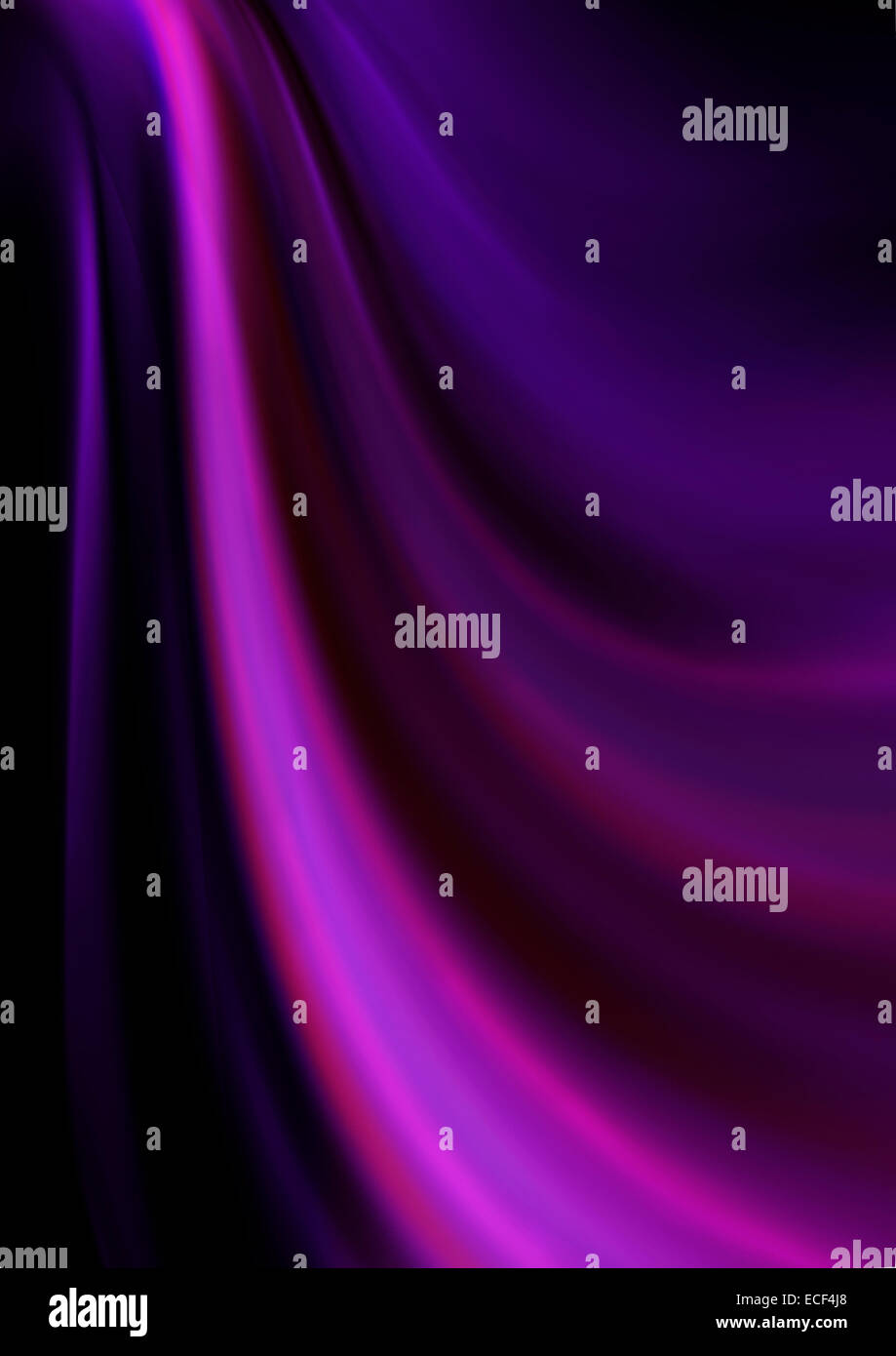 Dark purple background with a bright purple flocking curved waves Stock ...