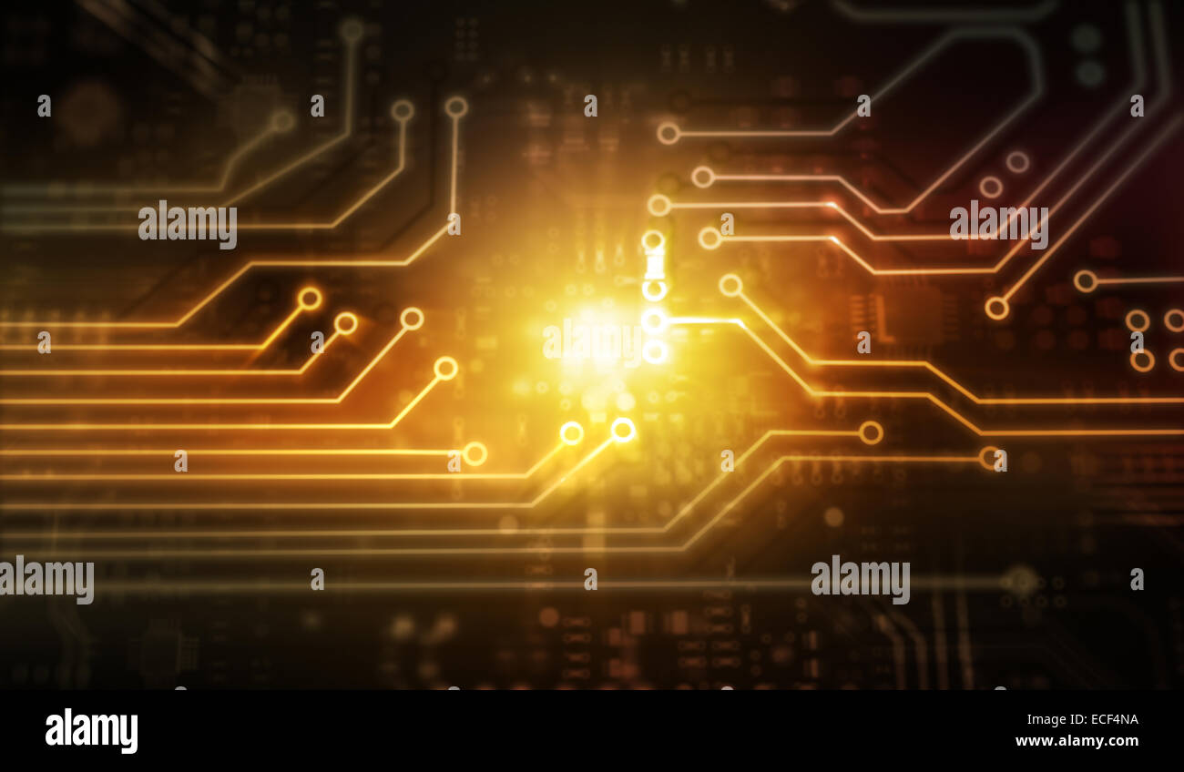 Abstract circuit board and glow Stock Photo - Alamy