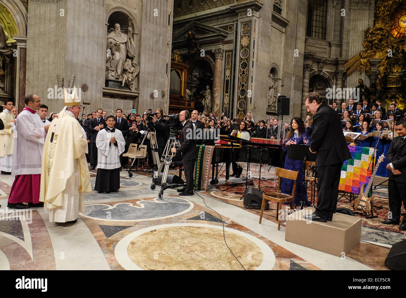 Vatican city. 12th December, 2014. Pope Francis celebrate the Holy ...
