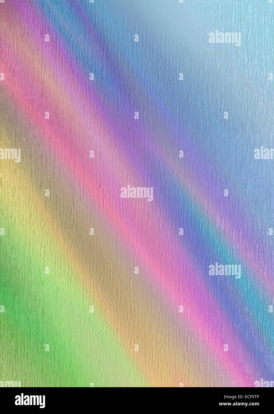Bluish green background with rainbow waves covered the convex ...
