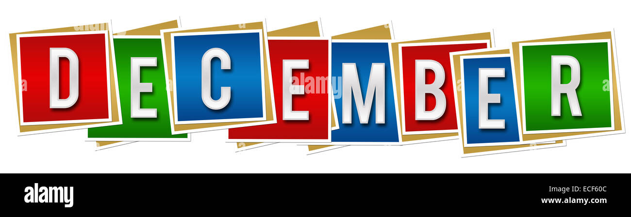 December Red Green Blue Blocks Stock Photo - Alamy