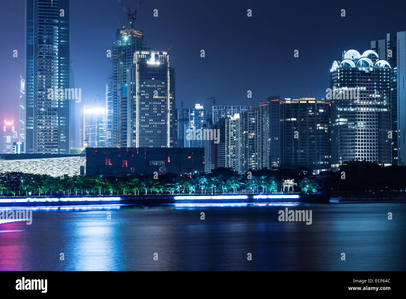Night guangzhou city modern downtown hi-res stock photography and ...