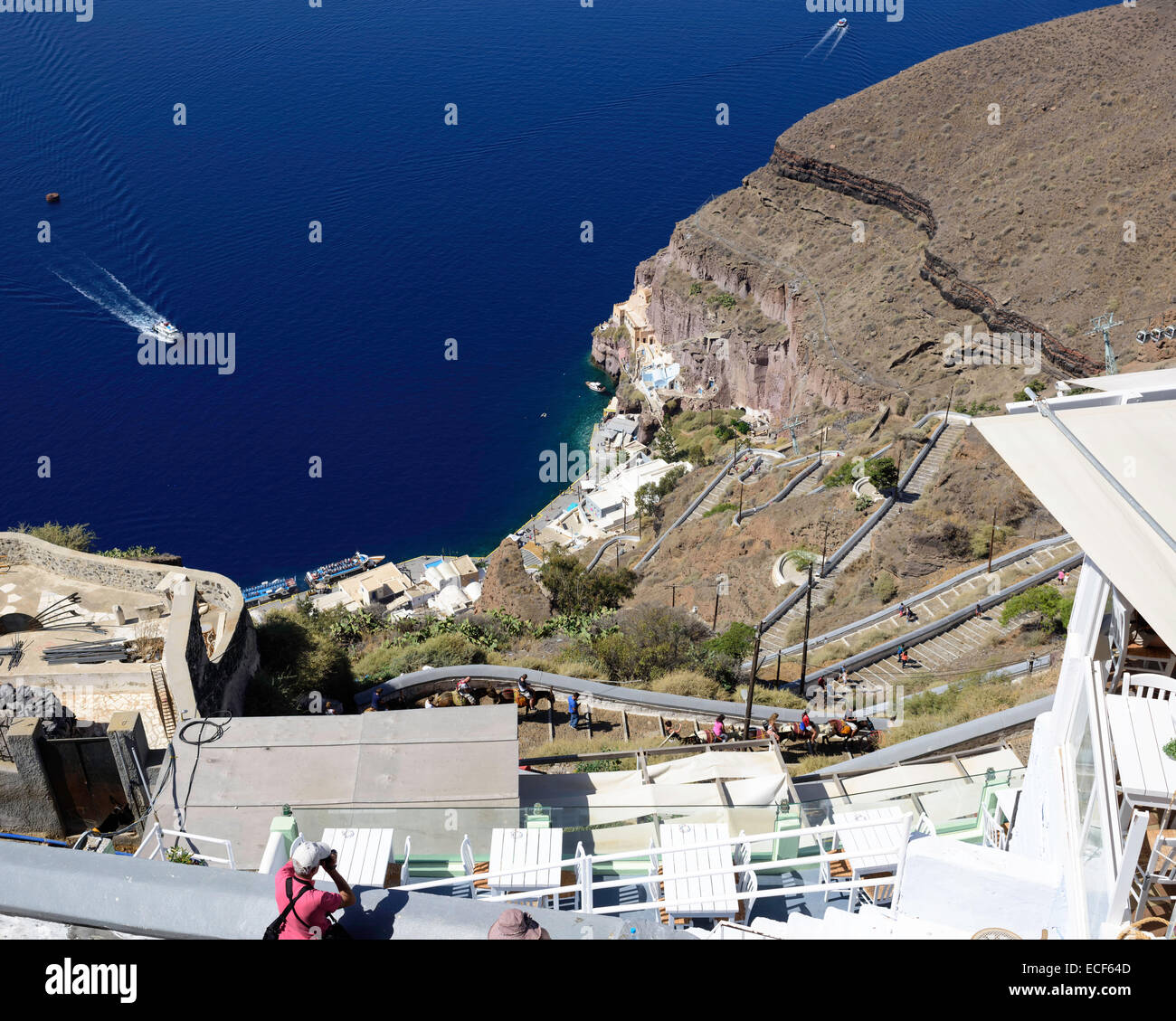 Greece santorini old port fira hi-res stock photography and images - Alamy