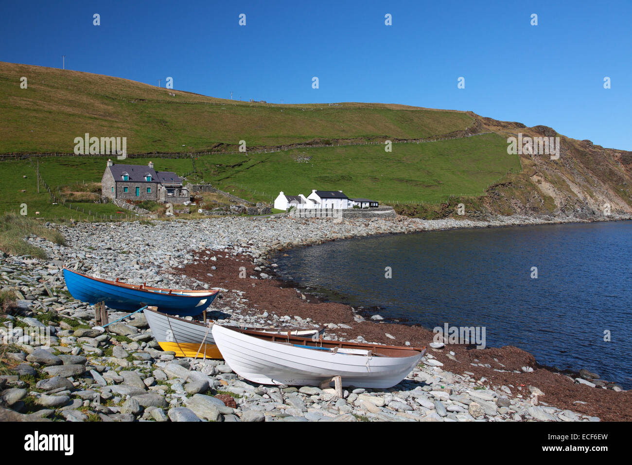 The bay at Norwick, NE Unst, Shetland where there is contact between ...