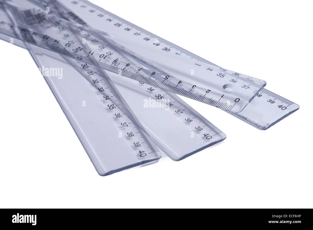 Plastic rulers for mathematics in school and homework Stock Photo - Alamy