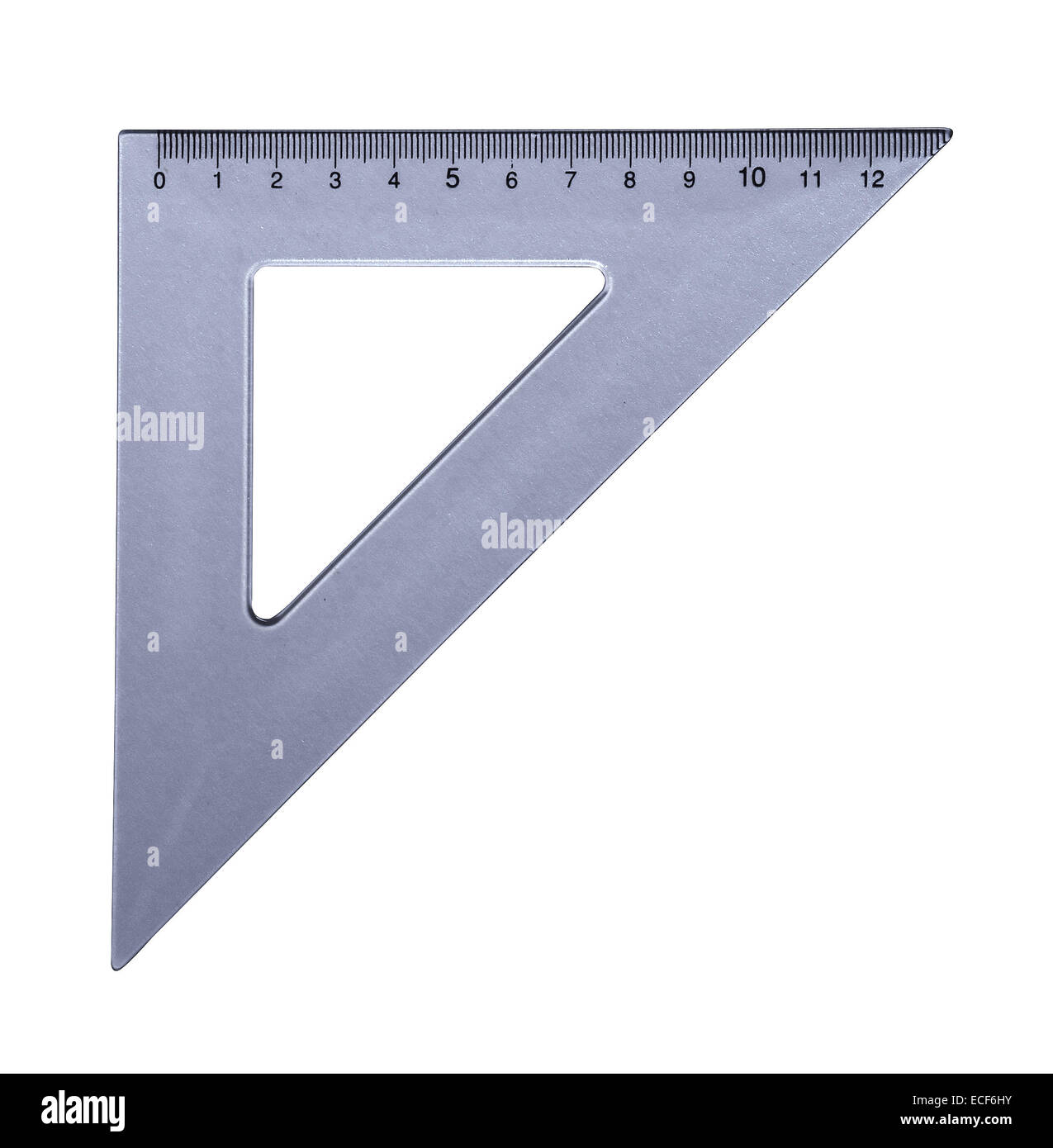 Metric transparetn plastic triangle isolated with clipping path (w/o ...