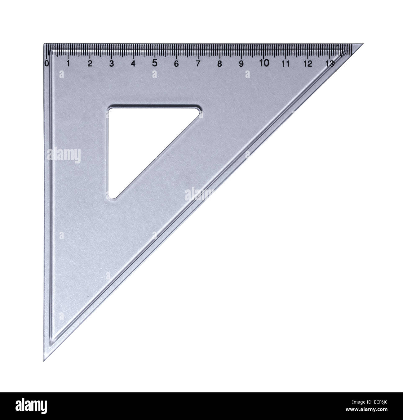 Metric transparetn plastic triangle isolated with clipping path (w/o ...