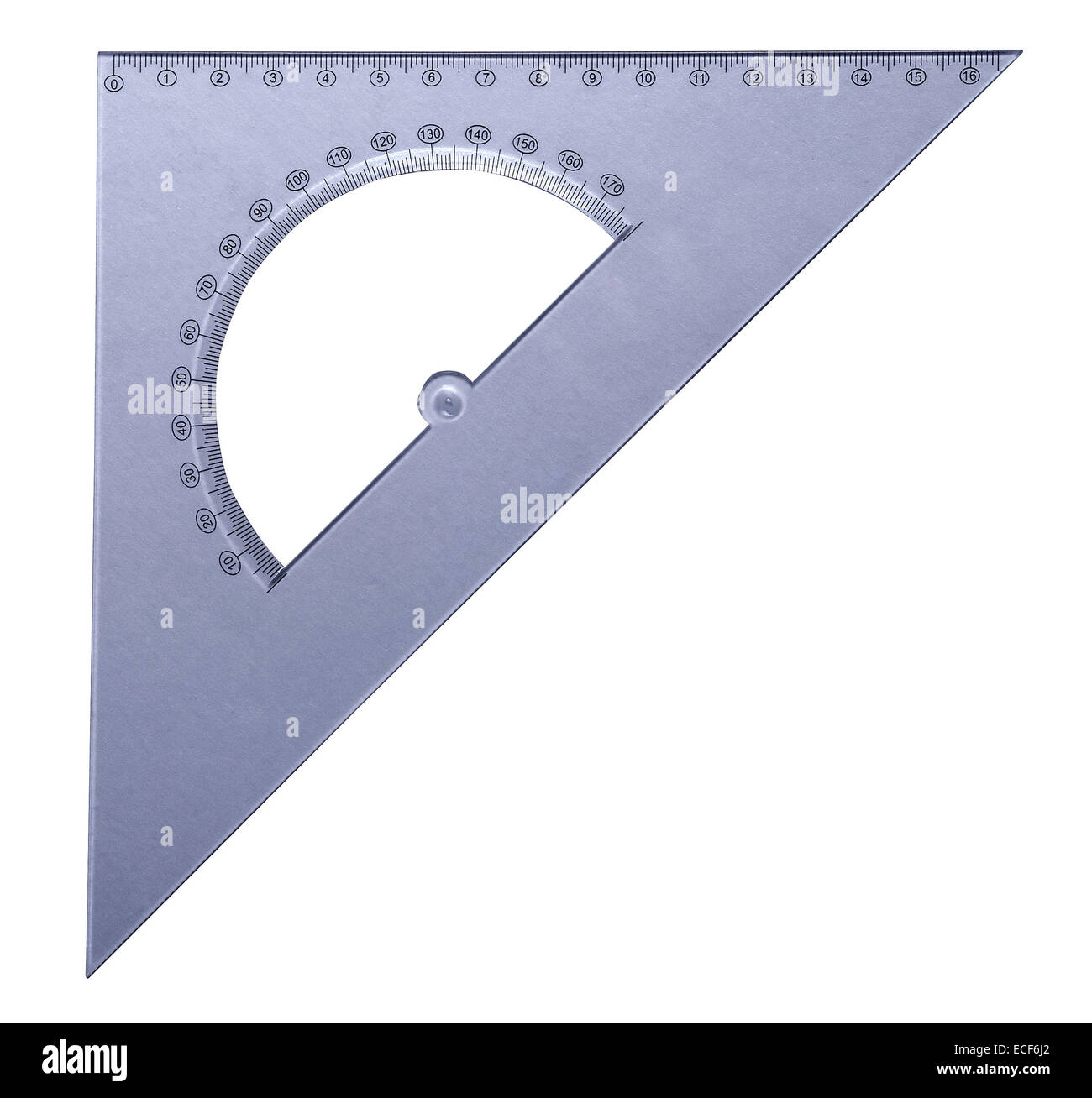 Metric transparetn plastic triangle isolated with clipping path (w/o ...