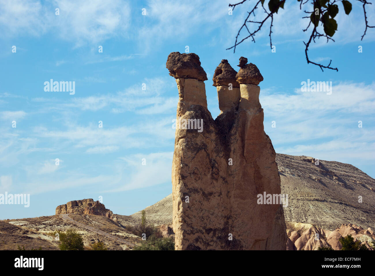 Three fairy chimneys in a row Stock Photo - Alamy
