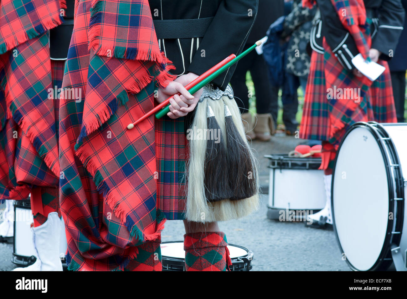 Scottish Marching band Remembrance Day parade Bedford England Stock ...