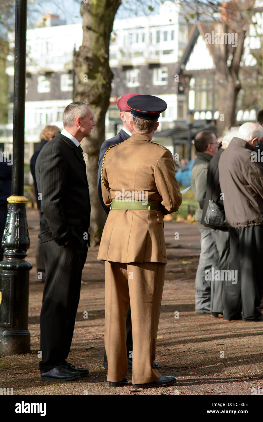 Remembrance Day Parade soldier and public paying their respects Bedford ...