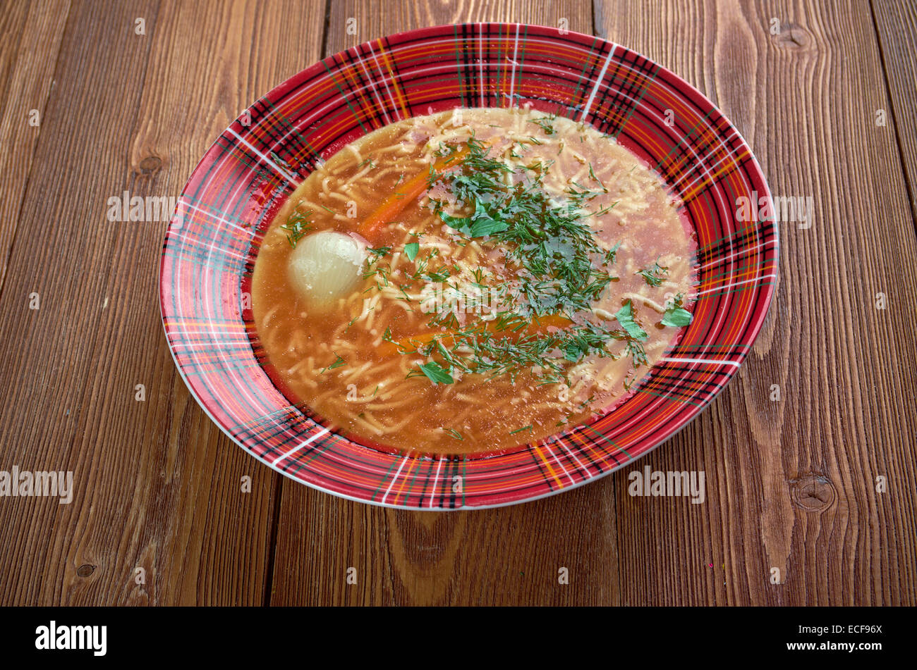 Sehriye - Şehriye Turkish tomato soup with pasta Stock Photo - Alamy