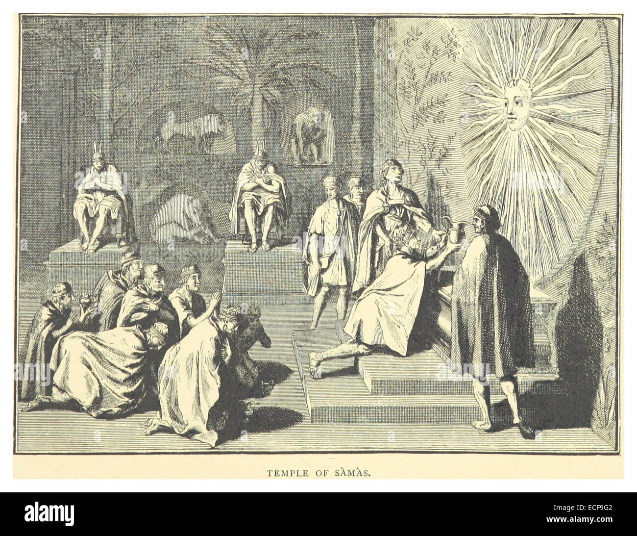 This illustration from the *Ishtar-Epos* depicts the Temple of Samas ...