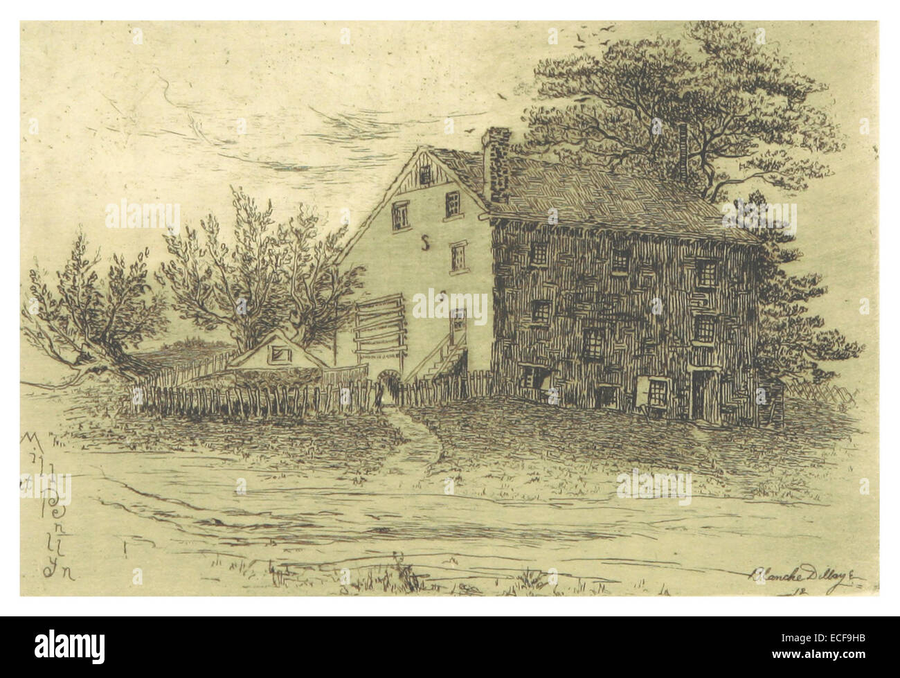 JENKINS(1884) p389 THE PRESENT FOULKE MILL AT PENLLYN Stock Photo - Alamy