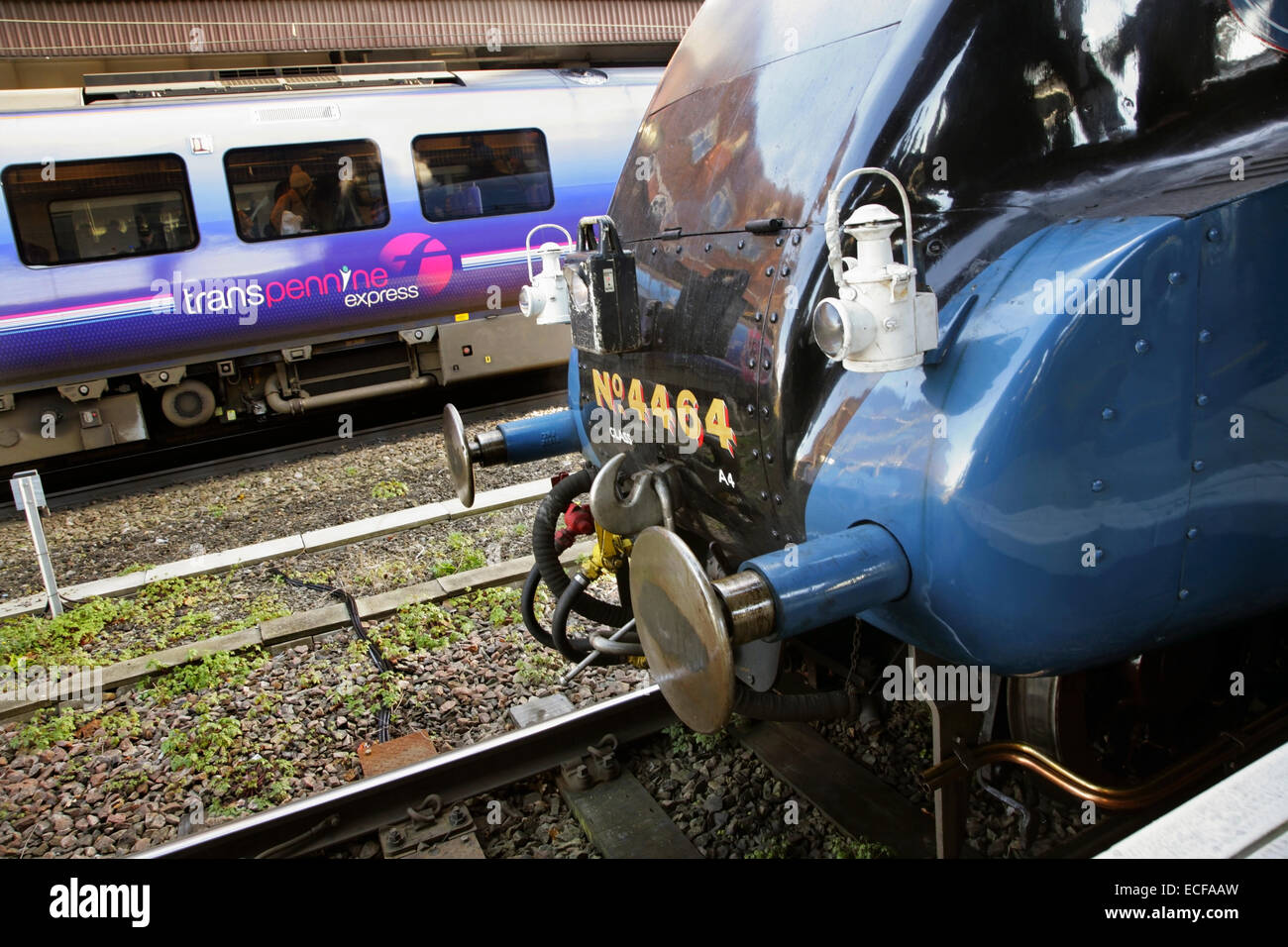 York Railway Station, UK, 13 December 2014. Streamlined LNER A4 class ...