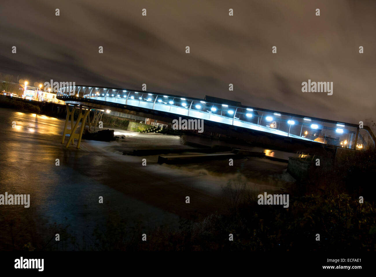 Bridge at night Stock Photo - Alamy