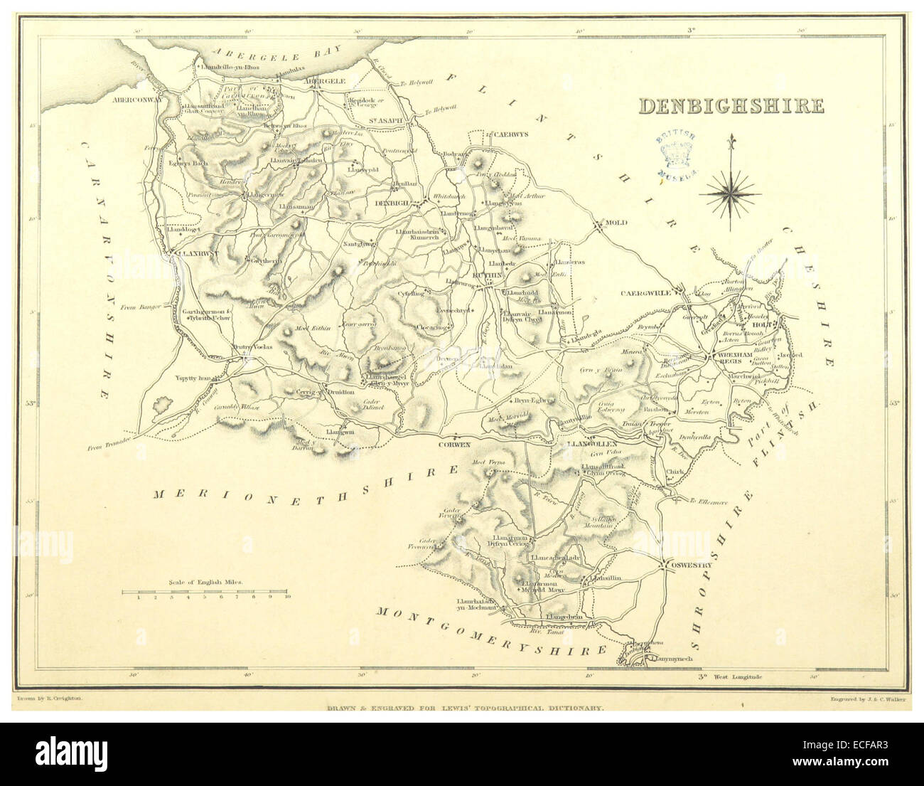 Denbighshire map hi-res stock photography and images - Alamy